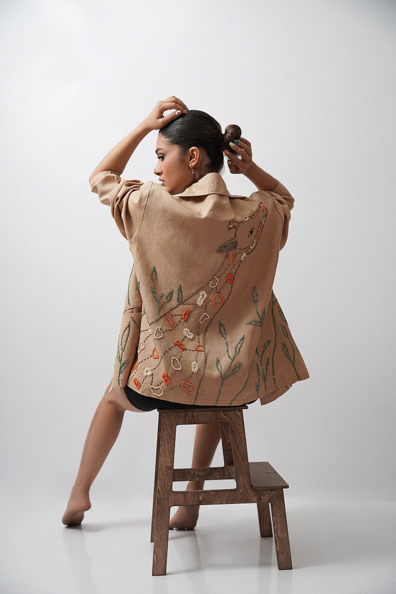 Raffi Giraffe-Inspired Embroidered Coat | Designer Luxury Outerwear ...